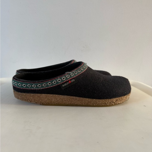 Haflinger | Shoes | Haflinger Black Wool Clogs With Colorful Trim Slip ...